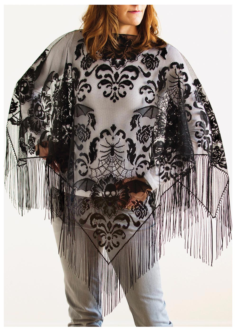 Halloween Damask Poncho | Heritage Lace